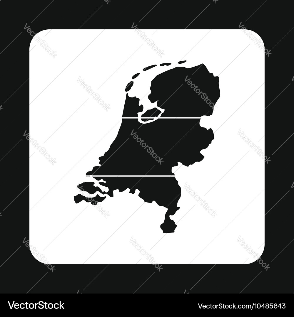 Map of the netherlands icon simple style Vector Image