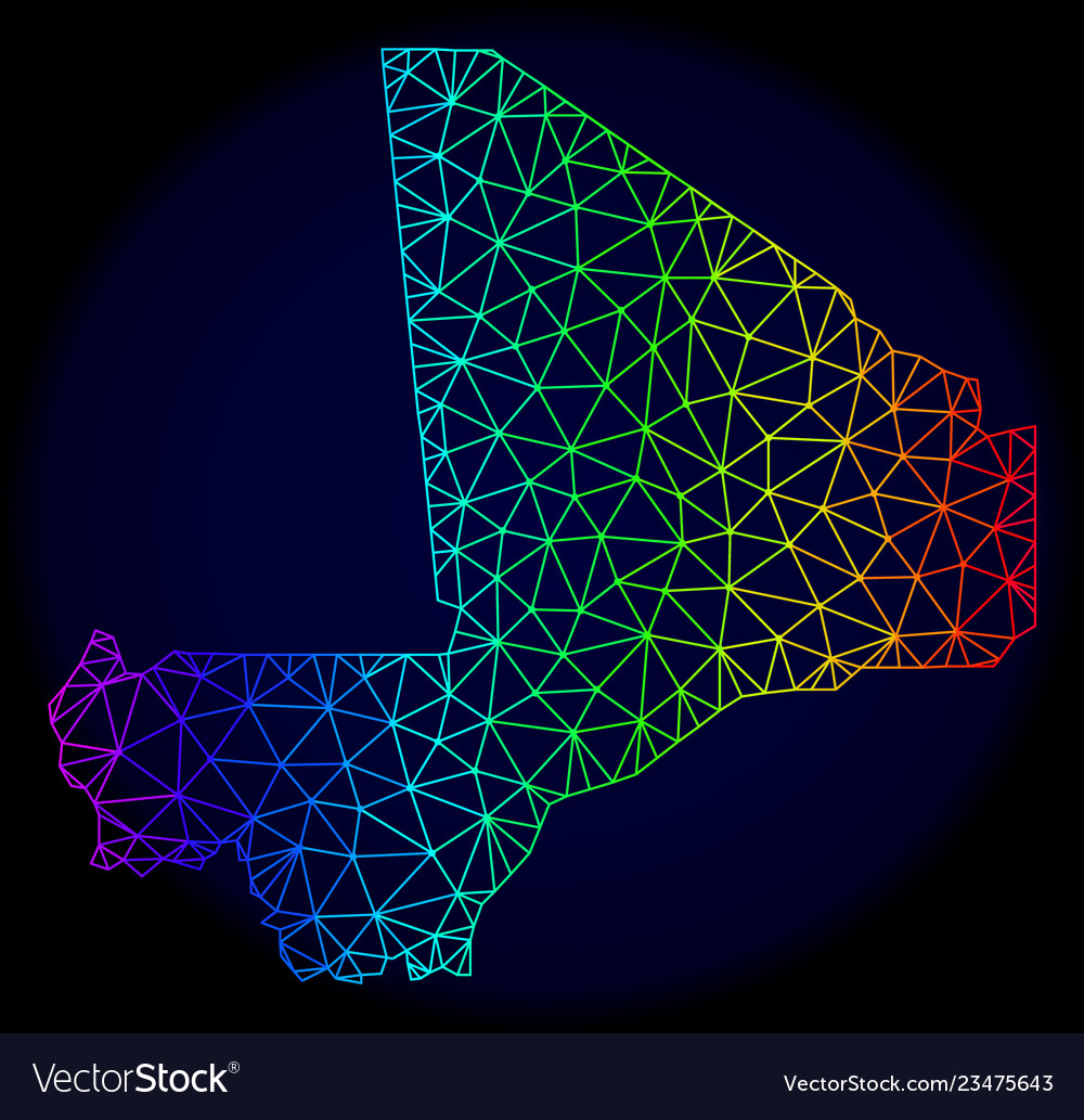 Polygonal network spectrum mesh map of mali Vector Image
