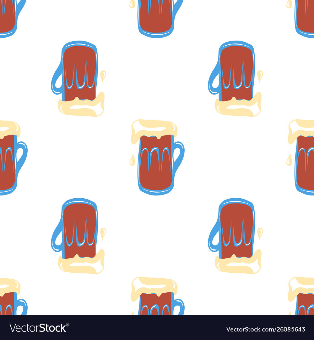 Seamless pattern with beer Royalty Free Vector Image