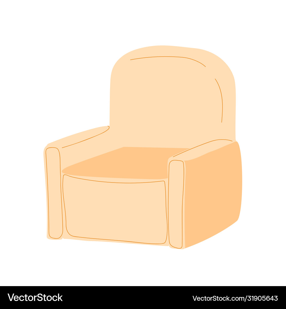 Soft comfortable cozy armchair with light beige Vector Image