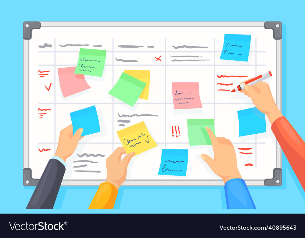 Task whiteboard developer tracking progress Vector Image