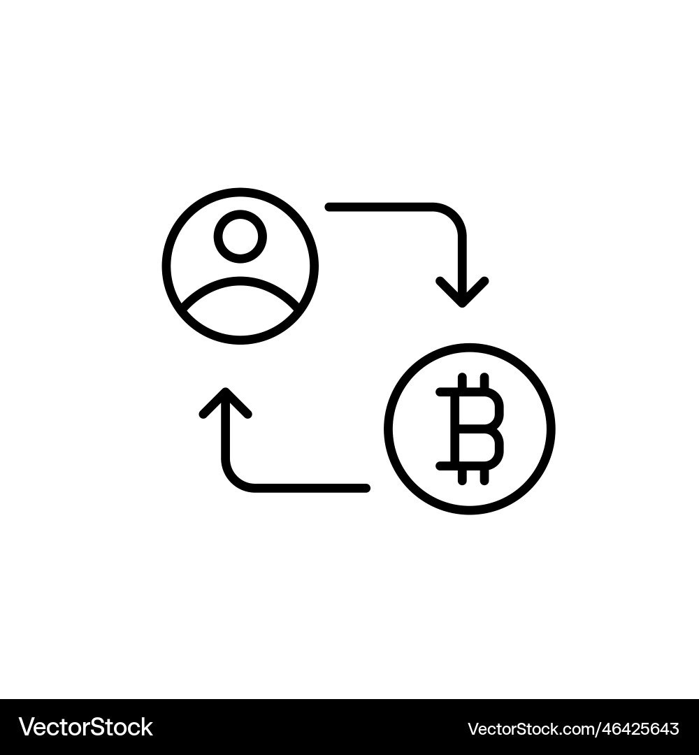 User bitcoin transactions secure cryptocurrency Vector Image