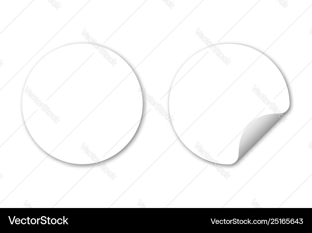 White round adhesive sticker paper stickers Vector Image