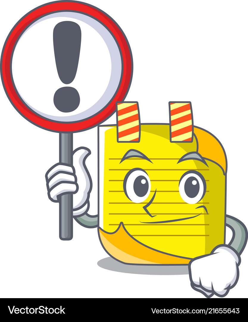 With sign note paper character cartoon Royalty Free Vector