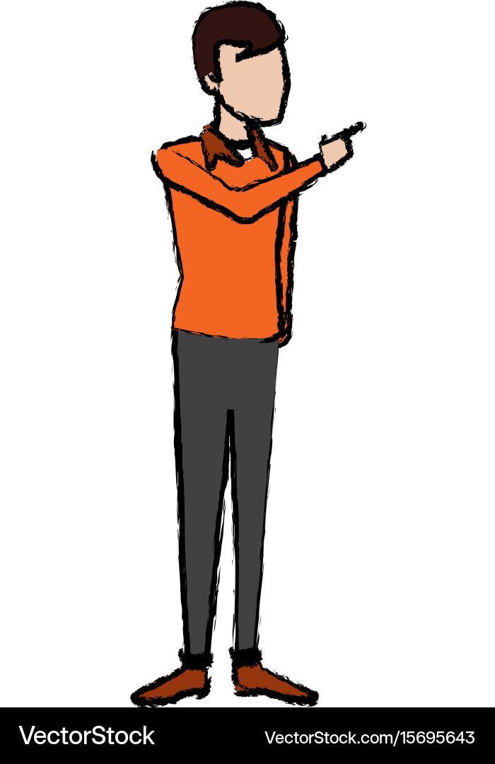 Young man student standing cartoon person image Vector Image