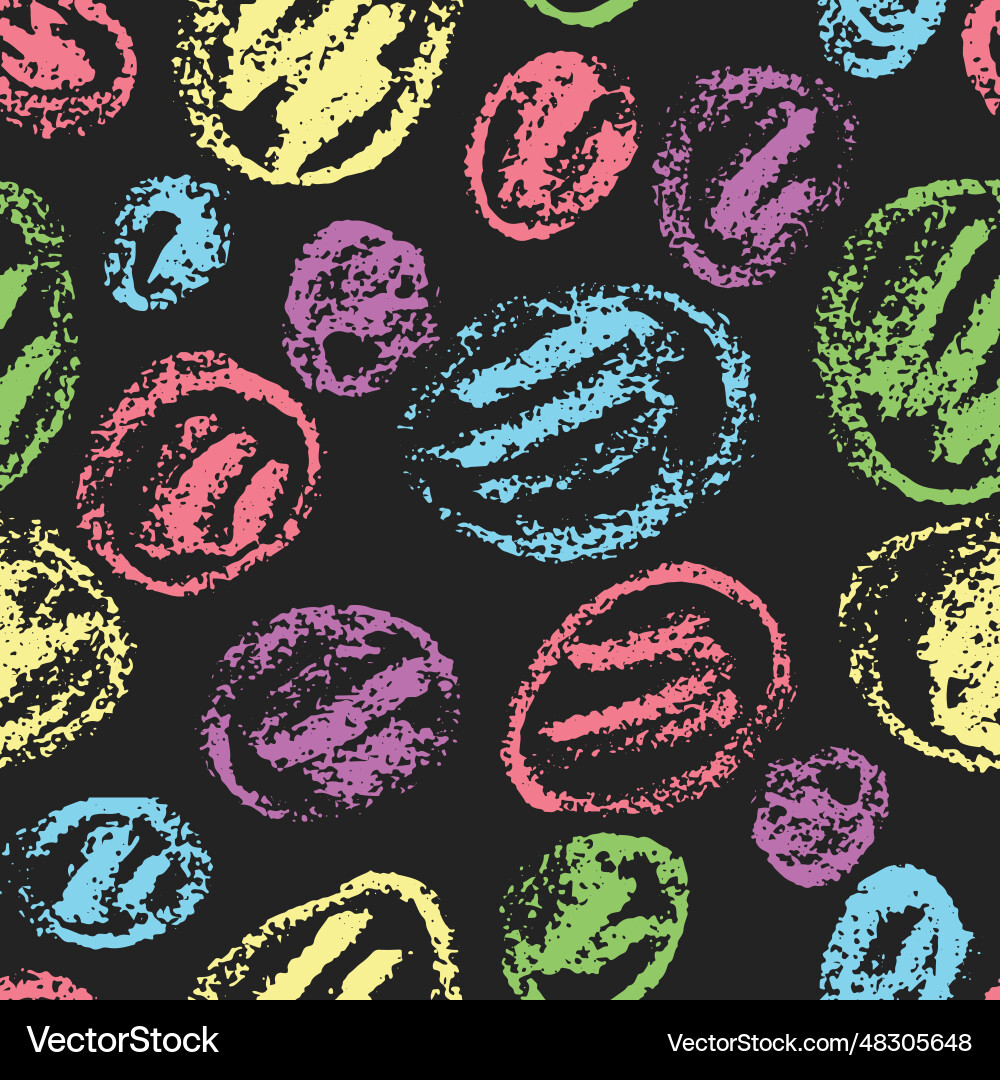 Colorful free hand circles drawn seamless Vector Image
