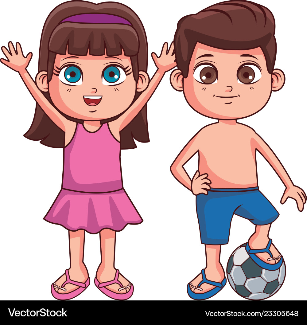 Cute children cartoon Royalty Free Vector Image