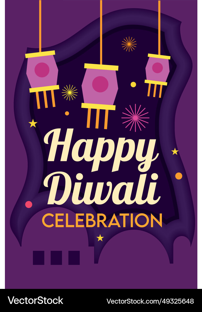 Diwali poster treditional indian celebration Vector Image