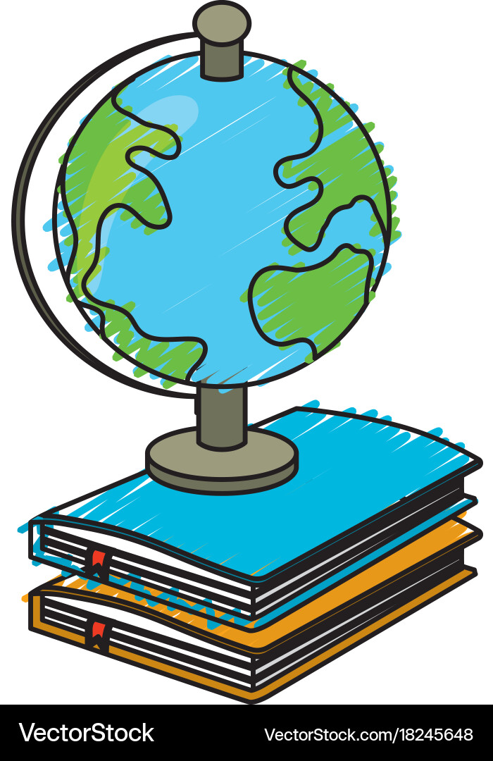 Earth Planet Map Schreibtisch in Notebooks Vektorbild