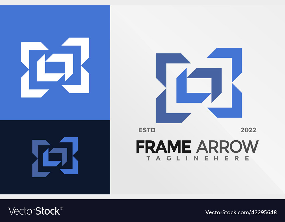 Frame arrow logo design template Royalty Free Vector Image
