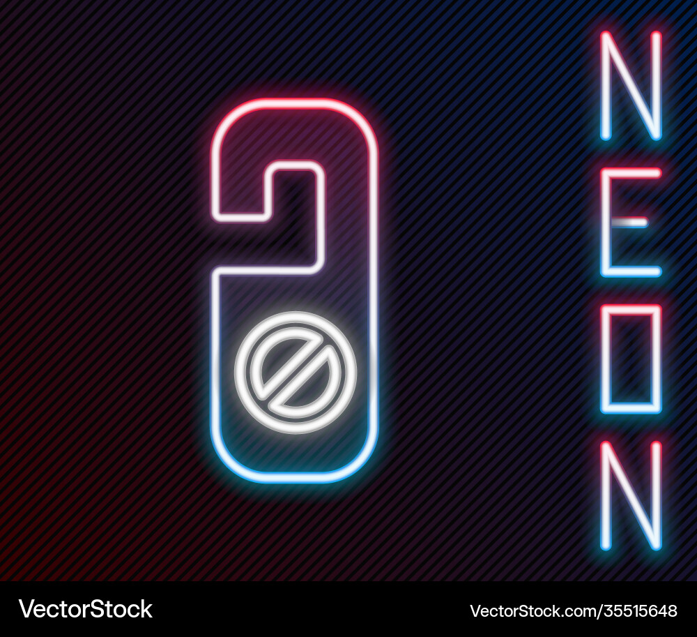 Glowing neon line please do not disturb icon Vector Image