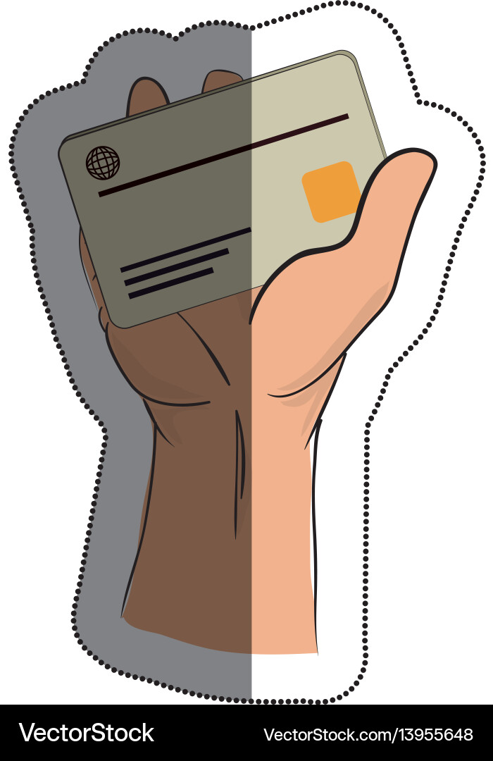 Hand human with credit card Royalty Free Vector Image