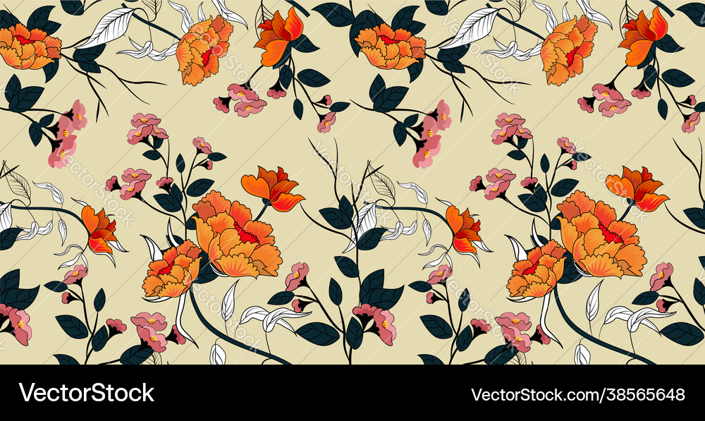 Luxurious floral batik background Royalty Free Vector Image