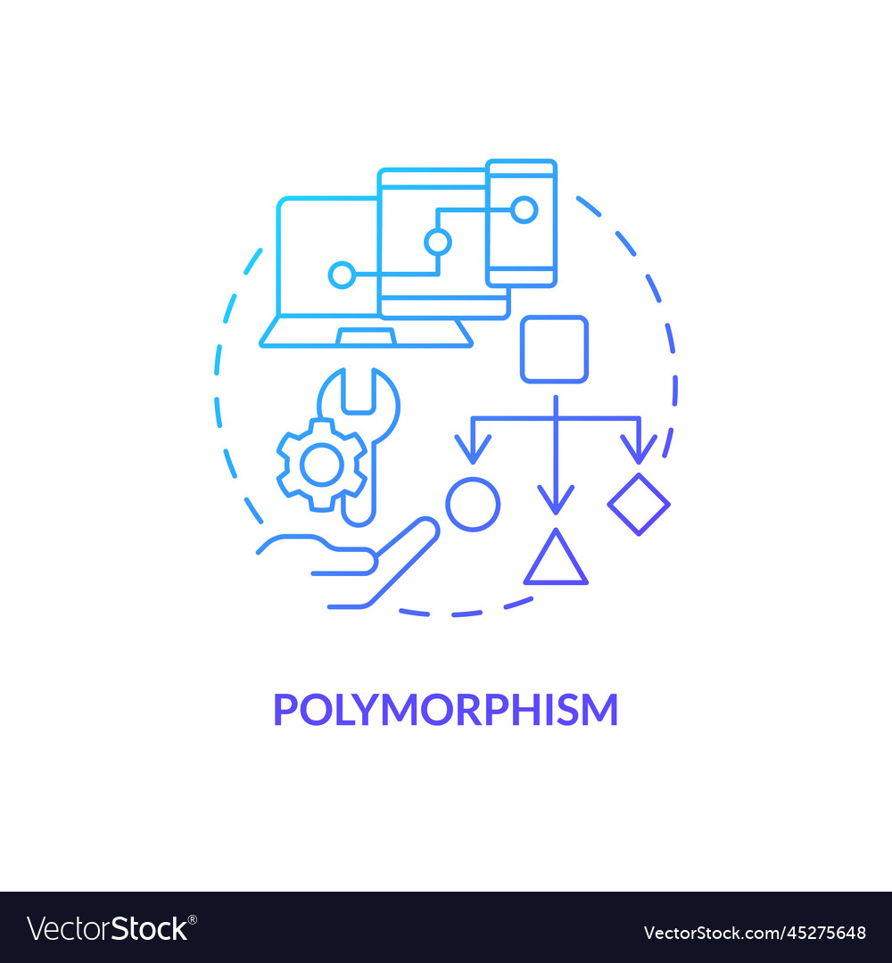 Polymorphism blue gradient concept icon Royalty Free Vector Polymorphism blue gradient concept icon Royalty Free Vector