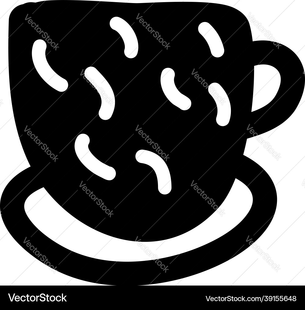 Porcelain black cup icon on white background Vector Image