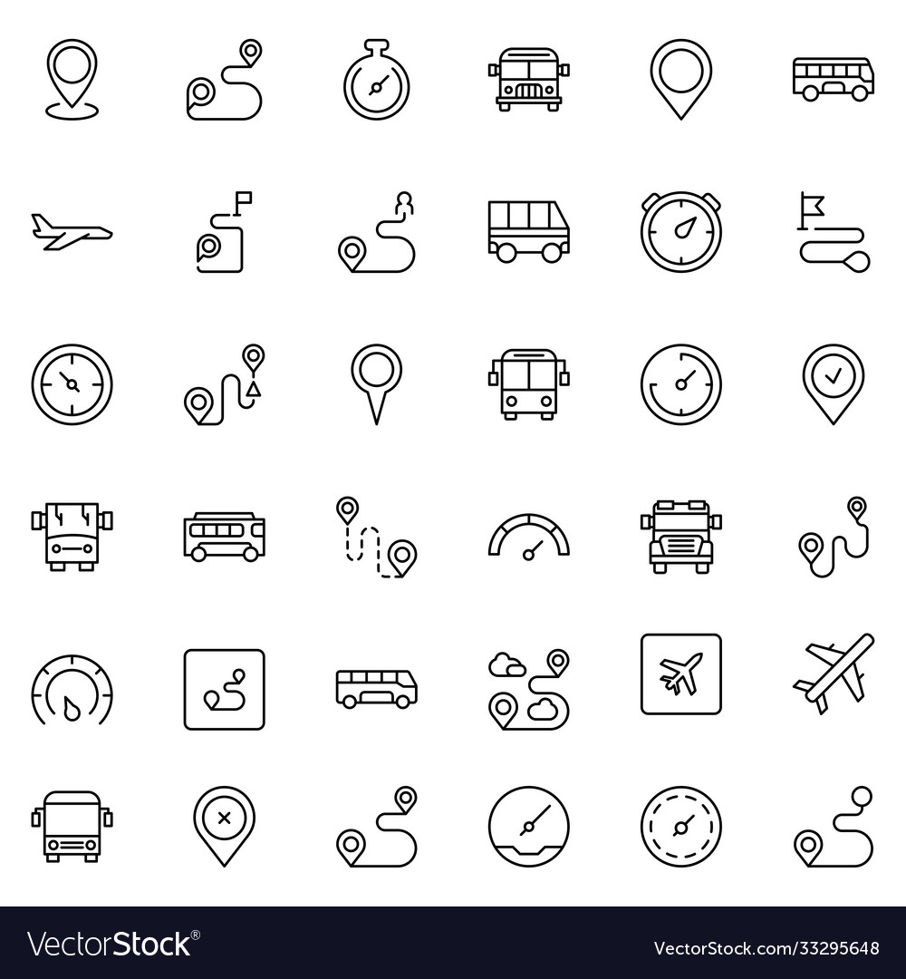 Public transport icon set Royalty Free Vector Image Public transport icon set Royalty Free Vector Image