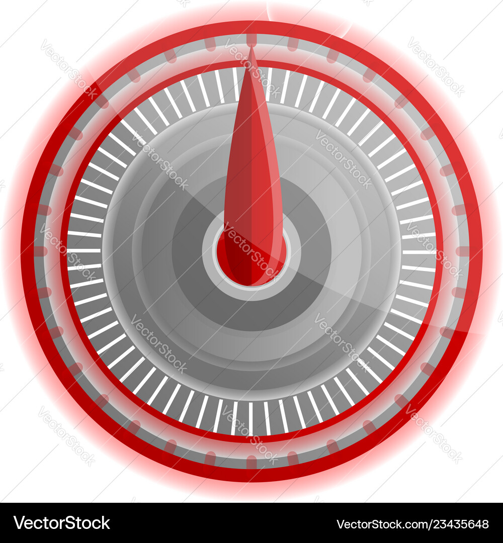 Red led speedometer icon cartoon style Royalty Free Vector