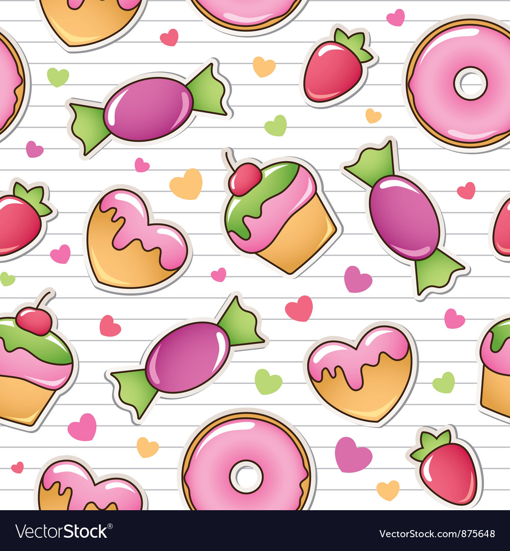 Seamless pattern with sweets Royalty Free Vector Image