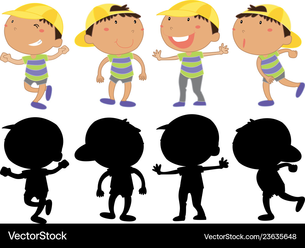 Set of young boy character Royalty Free Vector Image