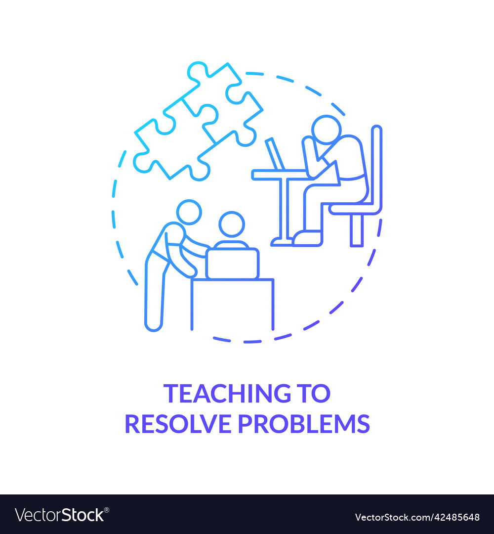 Teaching to resolve problems blue gradient Vector Image