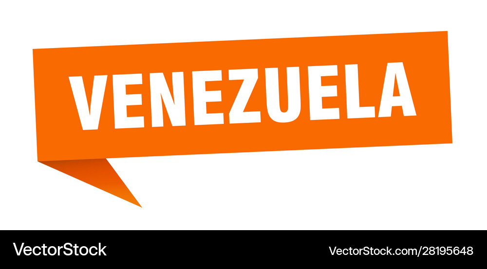 Venezuela sticker orange signpost Royalty Free Vector Image