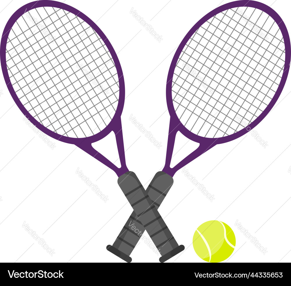 Black tennis rackets on a white background Vector Image