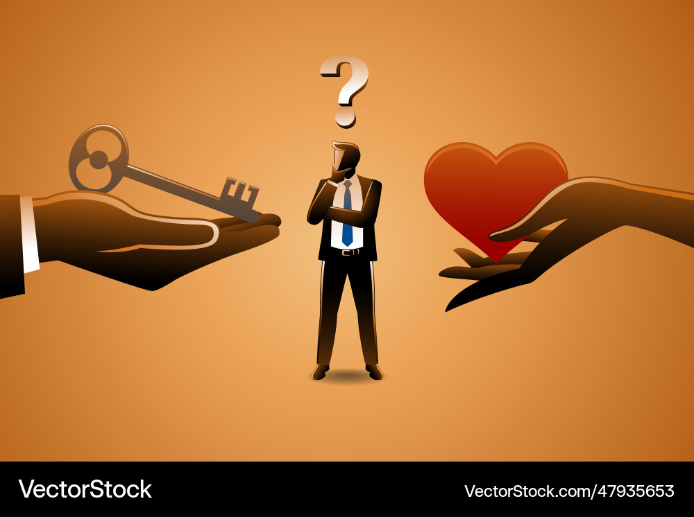 Business concept businessman choosing between Vector Image