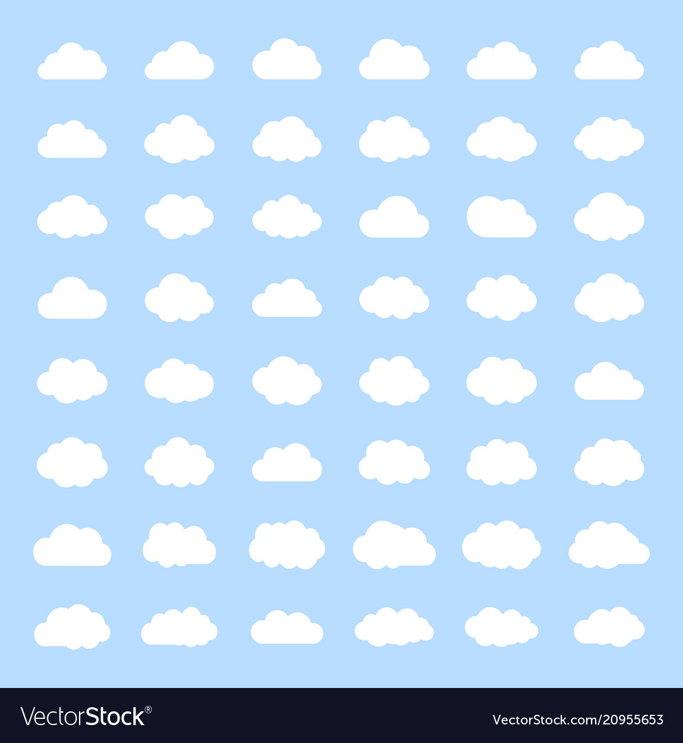 Cloud shapes set Royalty Free Vector Image - VectorStock