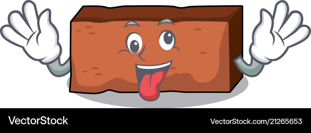 Crazy brick mascot cartoon style Royalty Free Vector Image