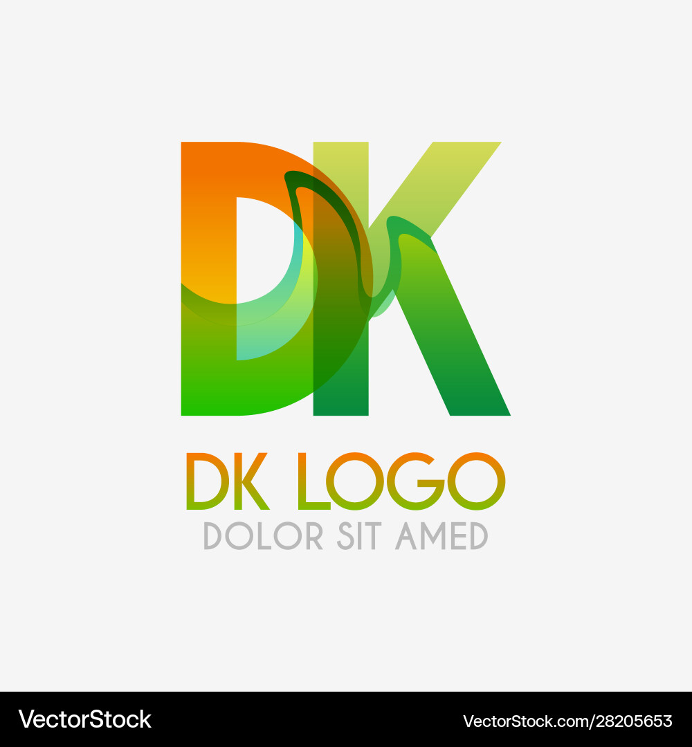 Dk logo with striking colors and gradations Vector Image
