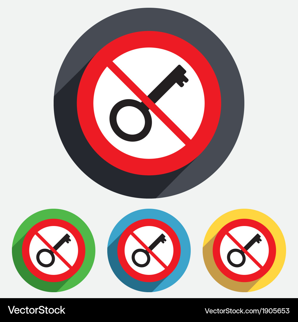 Do not open key sign icon unlock tool symbol Vector Image