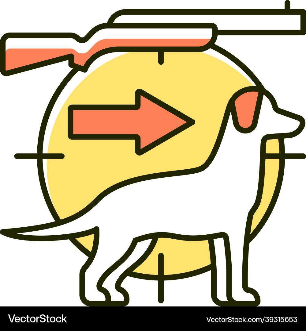 Dog handler rgb color icon Royalty Free Vector Image