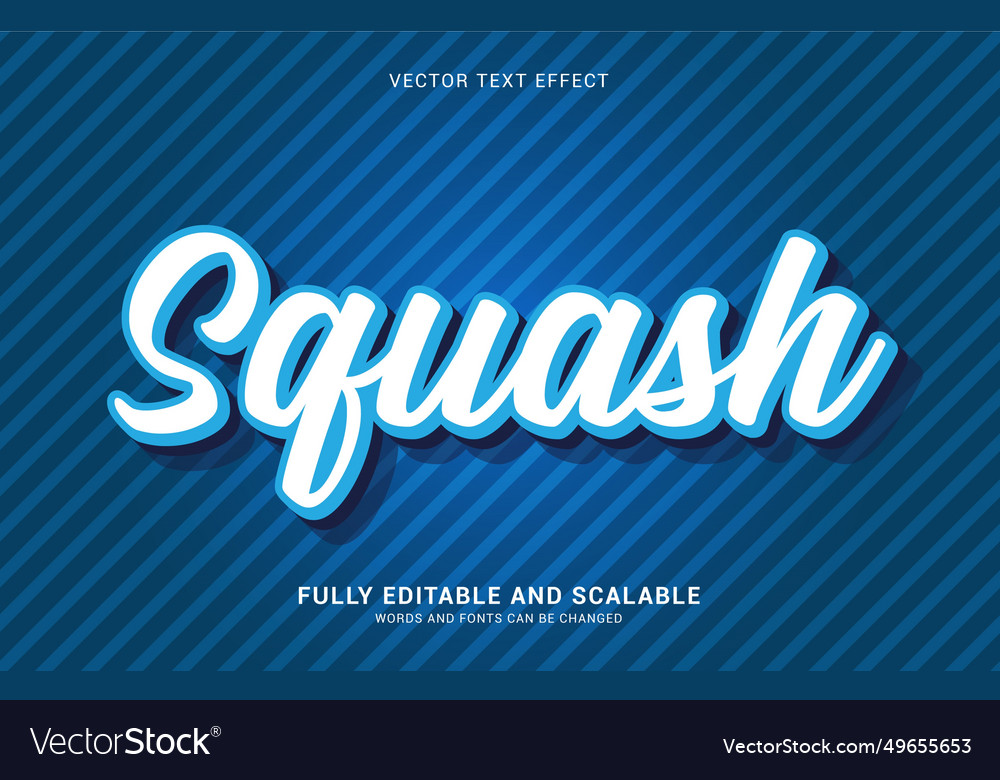 Editable text effect squash style Royalty Free Vector Image