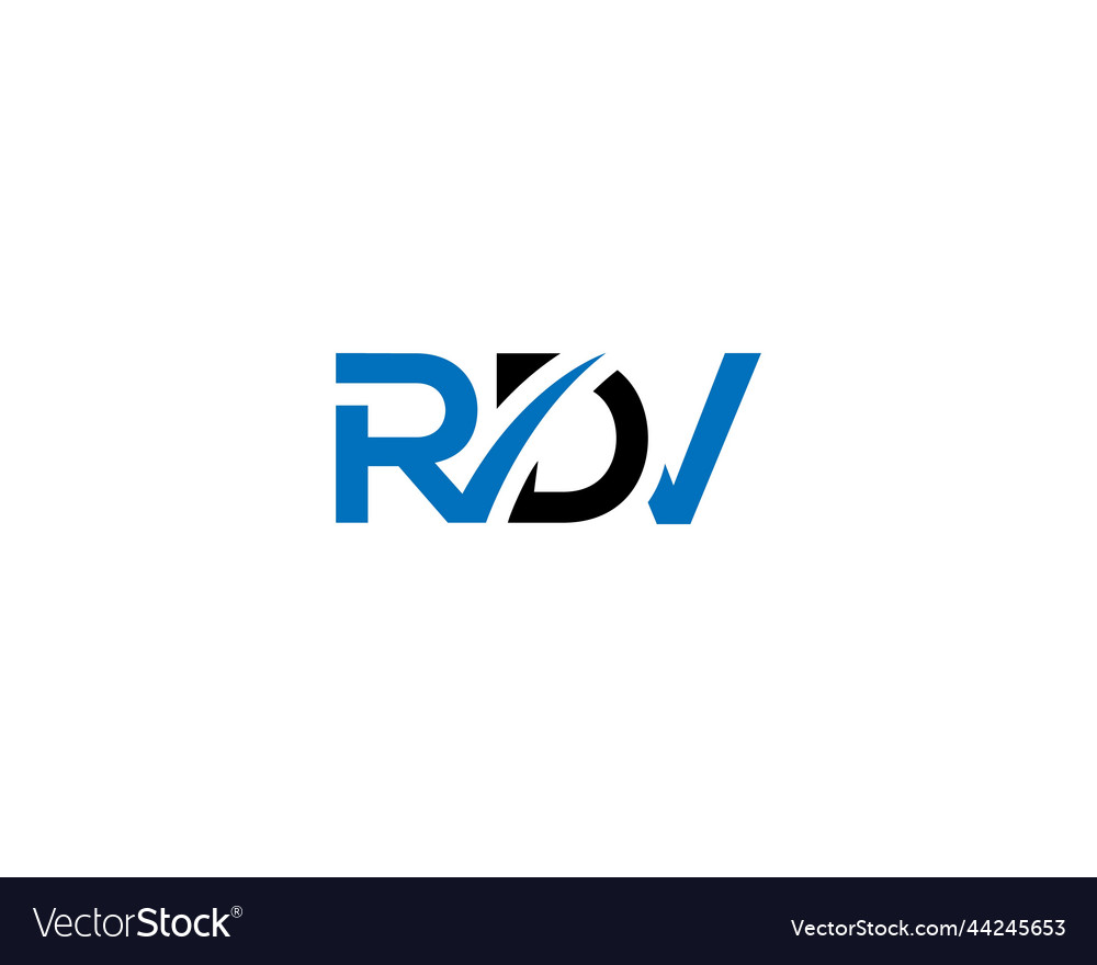 Initials monogram letter rdv digital logo design Vector Image Initials monogram letter rdv digital logo design Vector Image