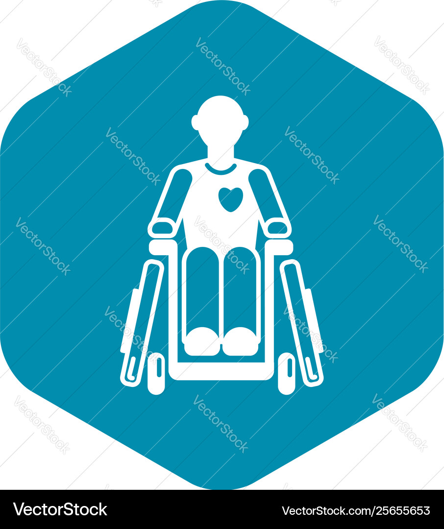 Invalid man wheelchair icon simple style Vector Image