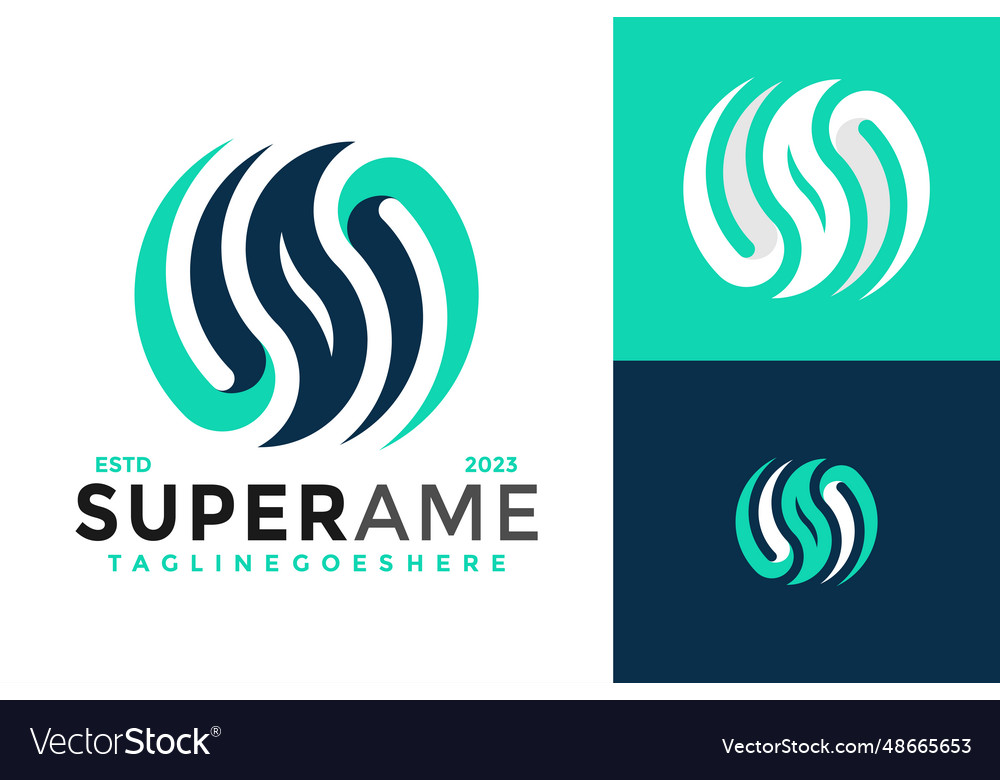 Letter s wave logo design symbol icon Royalty Free Vector