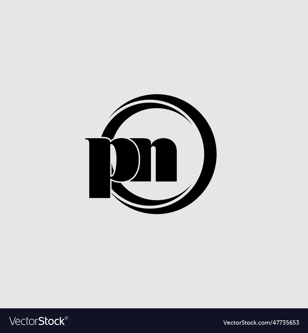 Letters pn simple circle linked line logo Vector Image