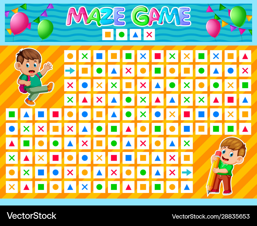 Maze game for children find correct path by Vector Image