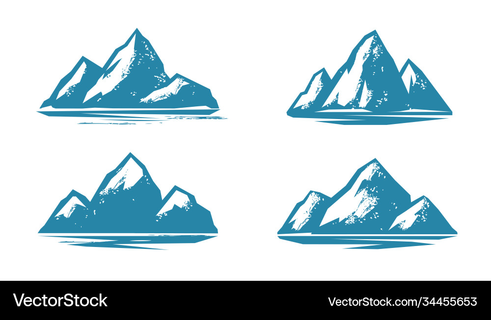 Mountain symbol mountaineering climbing Royalty Free Vector