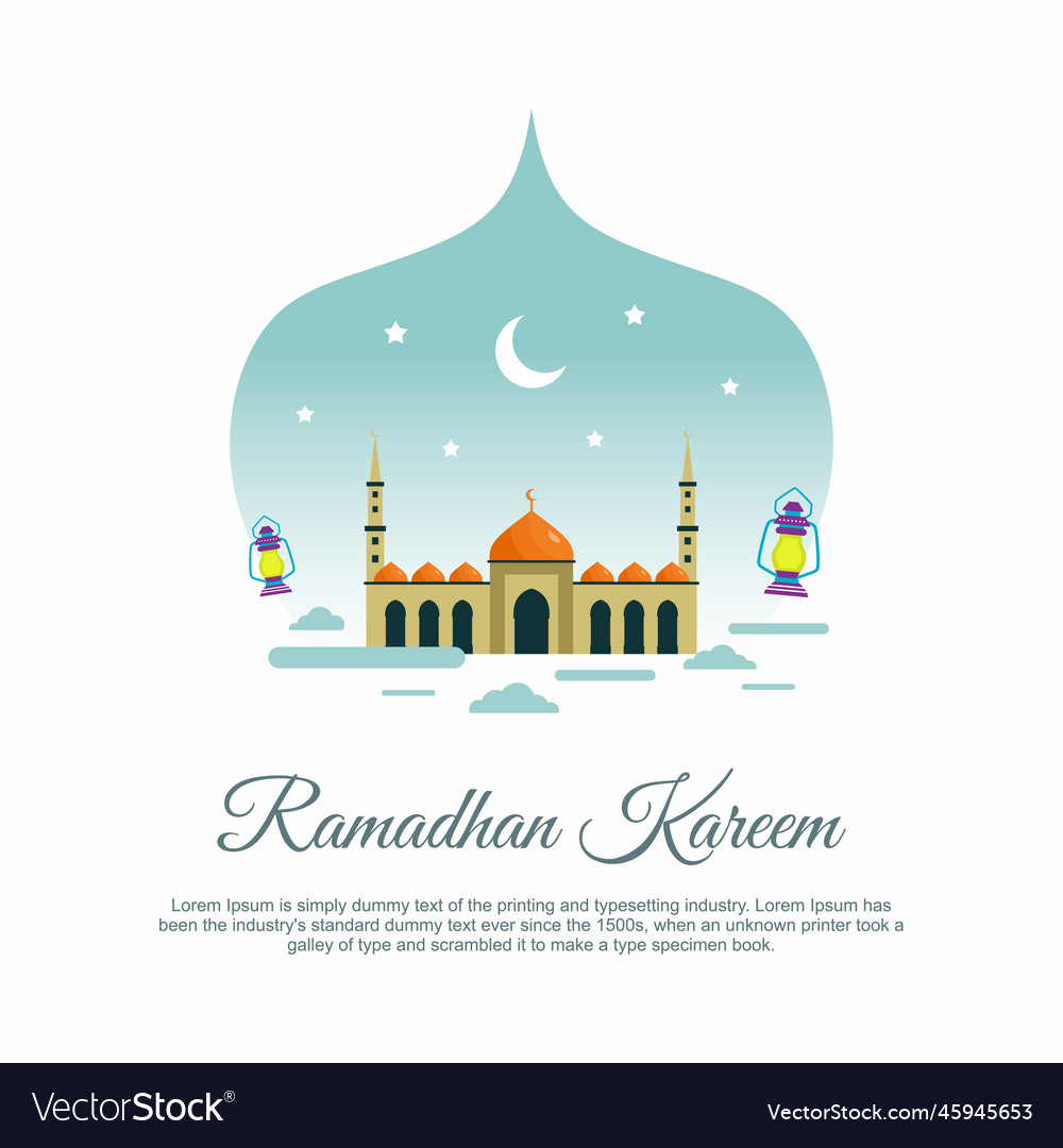 Ramadan kareem greeting background islamic with Vector Image Ramadan kareem greeting background islamic with Vector Image