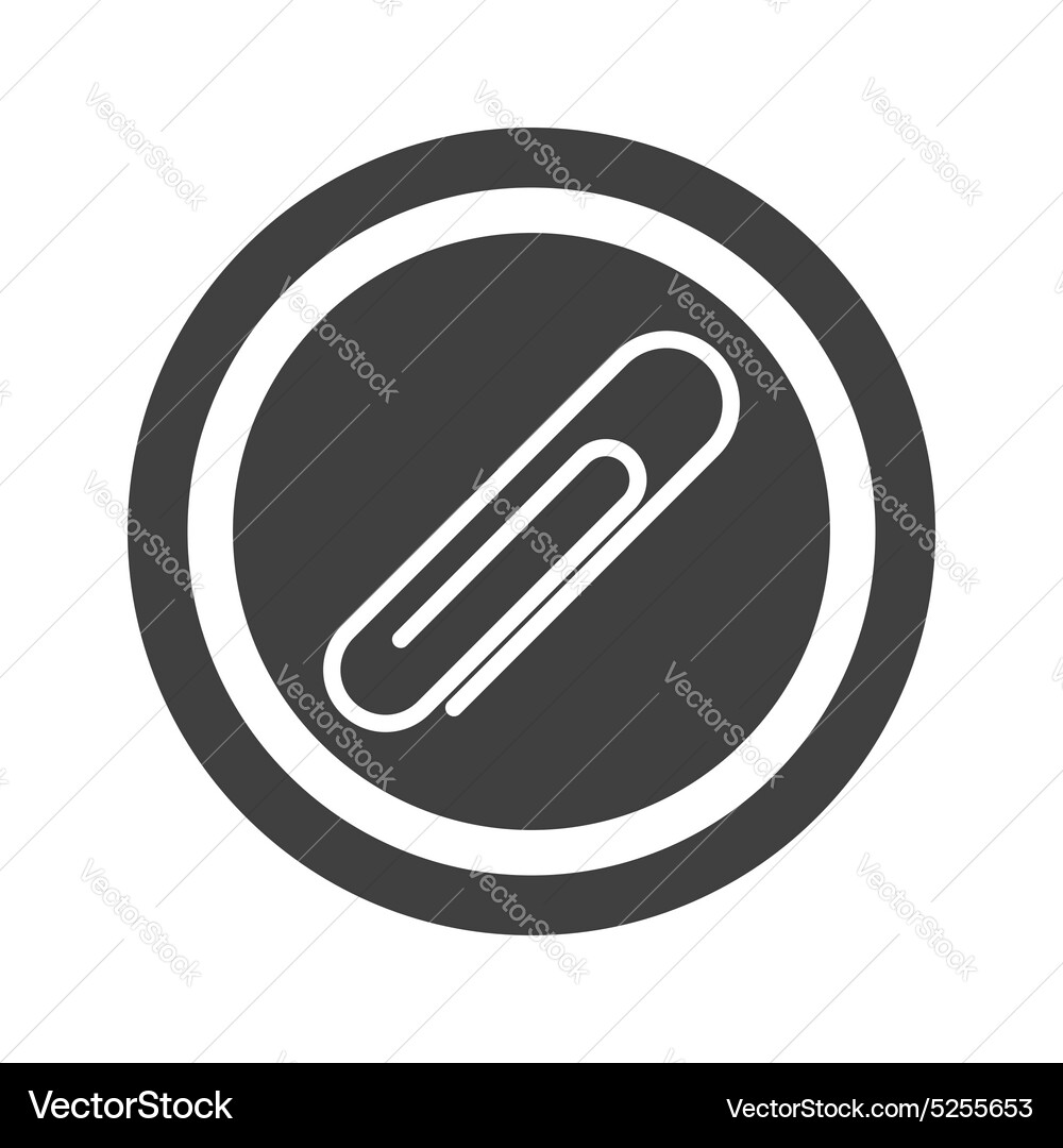 Round black paperclip sign Royalty Free Vector Image