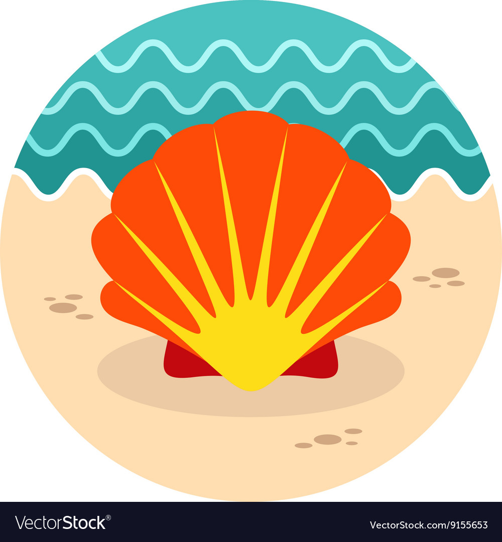 Seashell icon summer vacation Royalty Free Vector Image