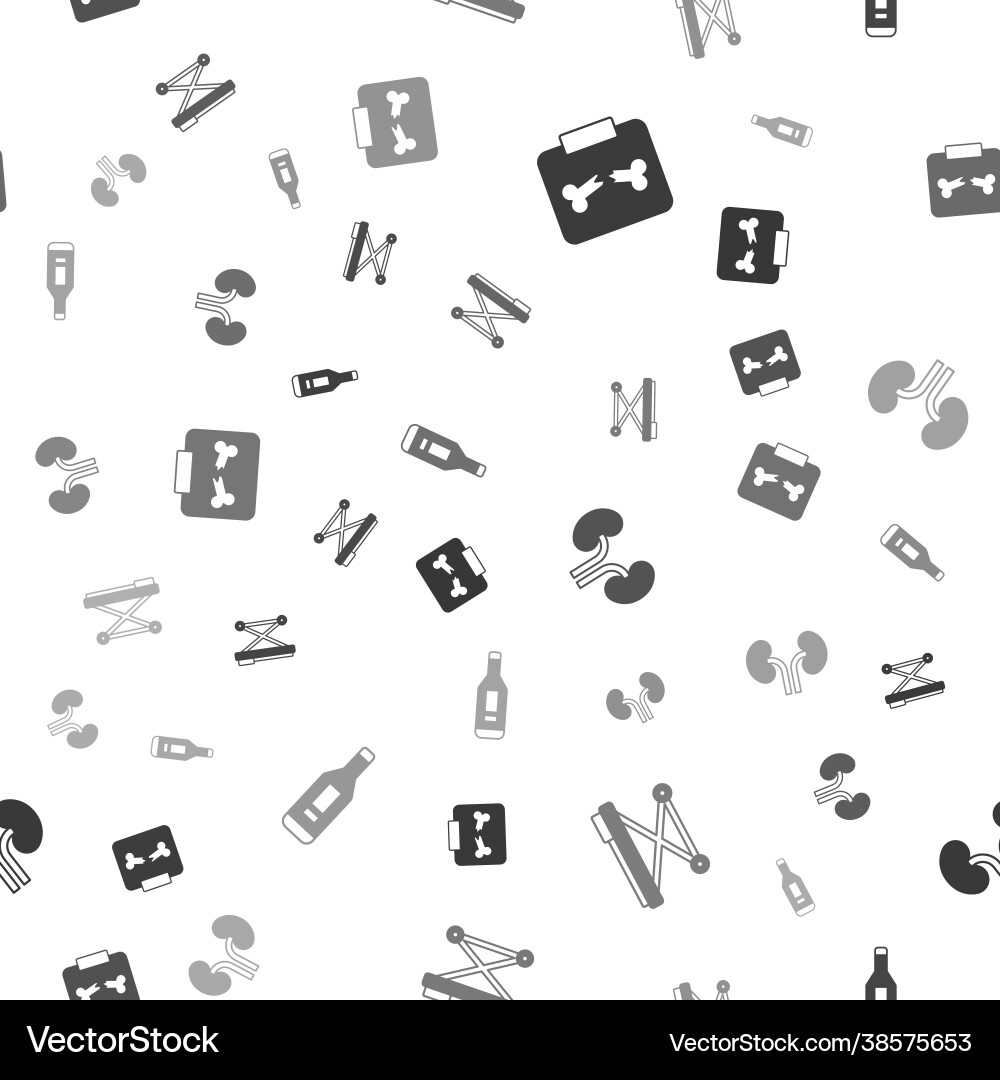 Set x-ray shots with broken bone stretcher human Vector Image