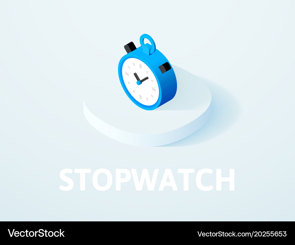 Stopwatch isometric icon isolated on color Vector Image