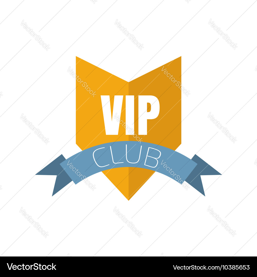 Vip club logo in flat style Royalty Free Vector Image