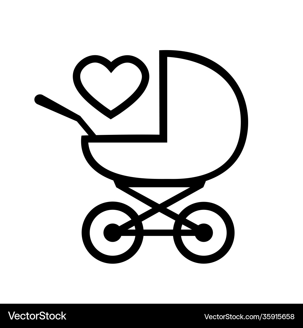 Baby stroller icon on a white background Vector Image