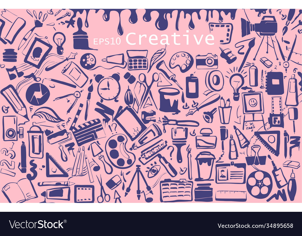 Background for creativity creative activities Vector Image