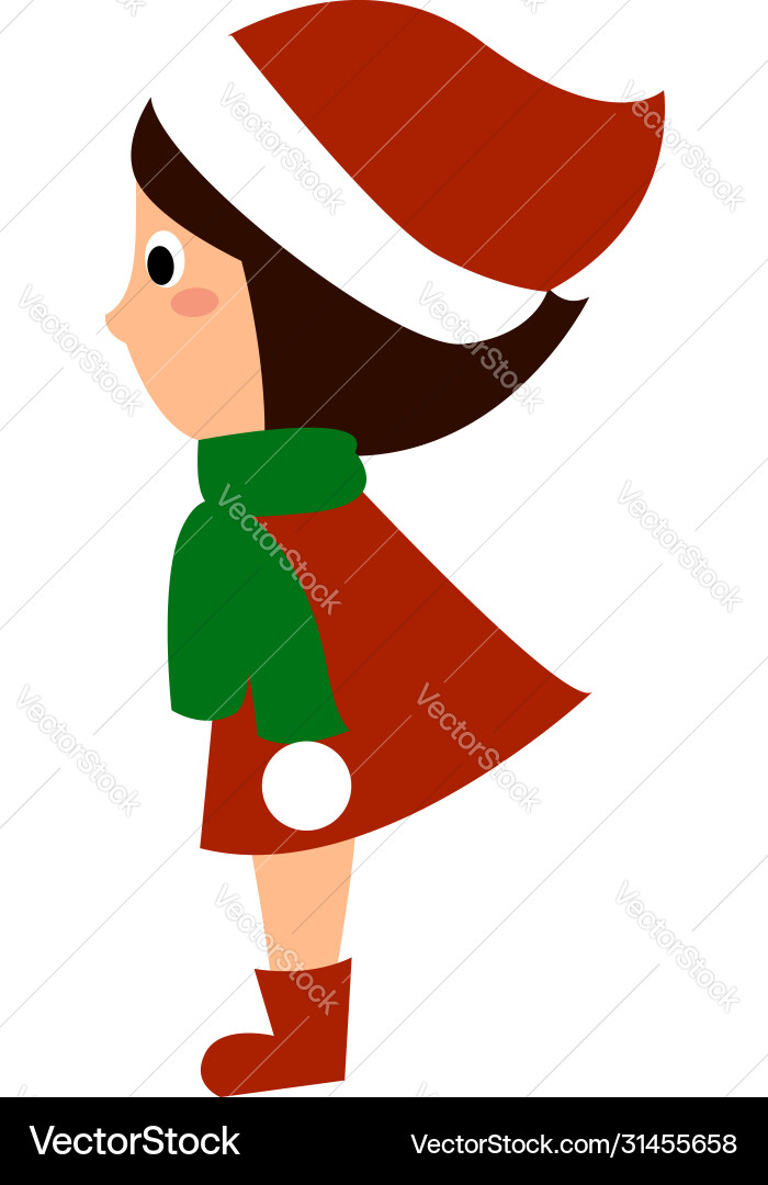 Christmas girl on white background Royalty Free Vector Image