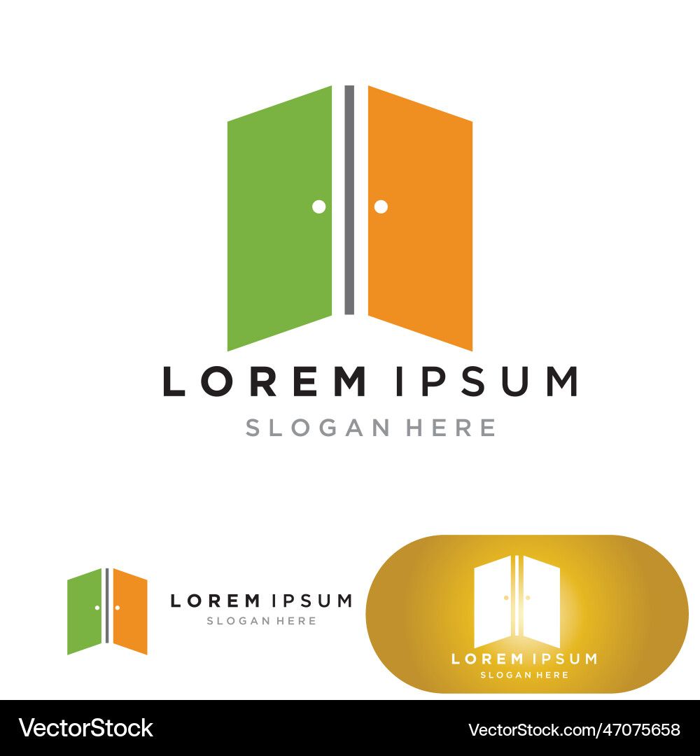 Door logo and symbol Royalty Free Vector Image