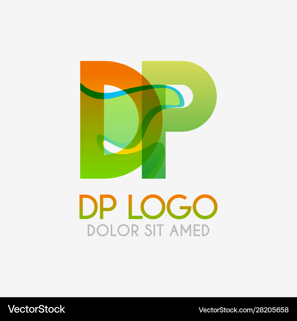 Dp logo with striking colors and gradations Vector Image